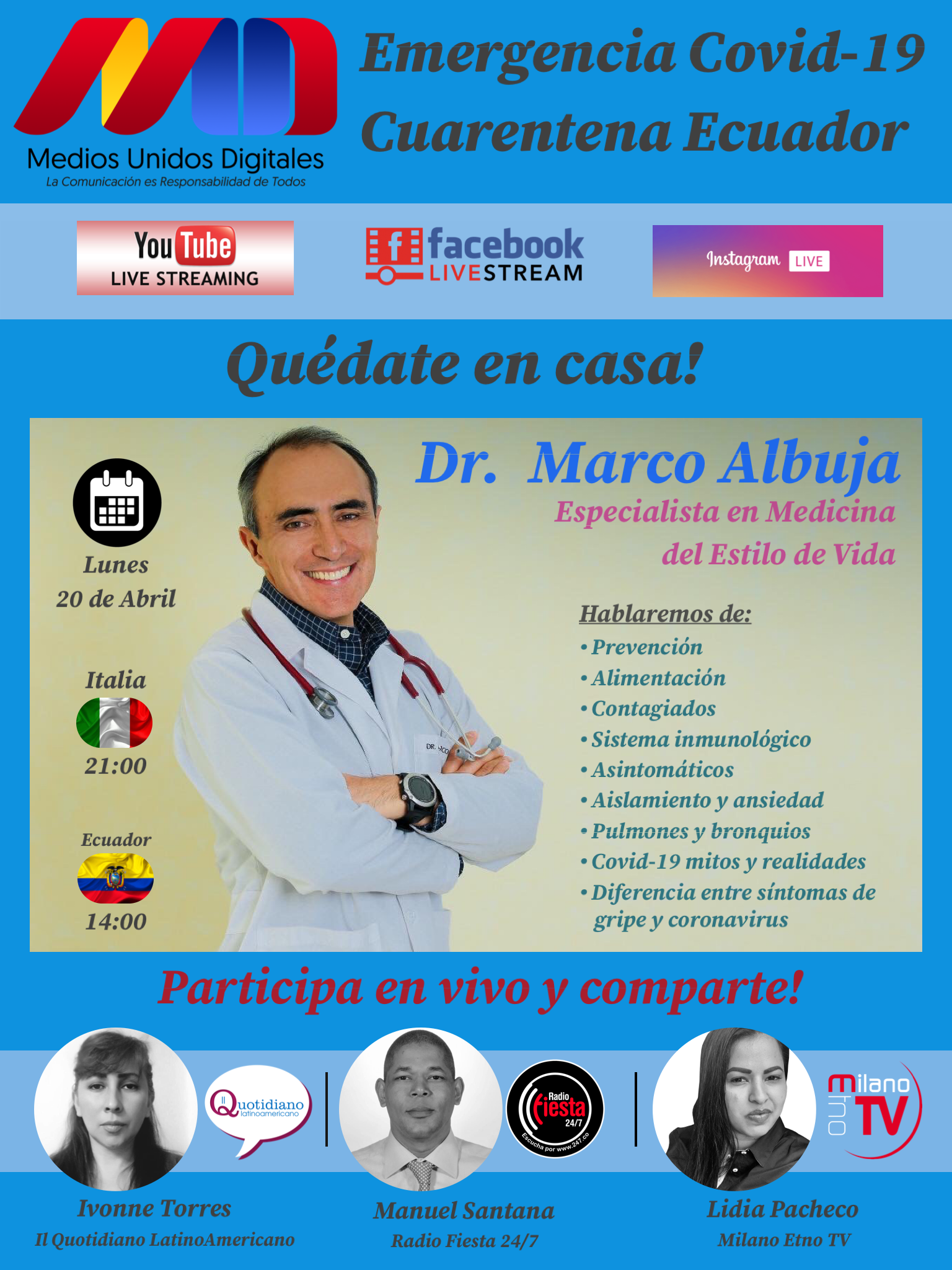 Prevención y estilo de vida.- Hablaremos con el Doctor Marco Albuja en ...