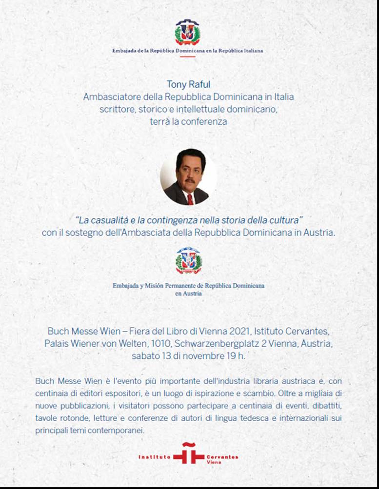 Conferenza in Vienna di Tony Raful, Ambasciatore della Repubblica ...